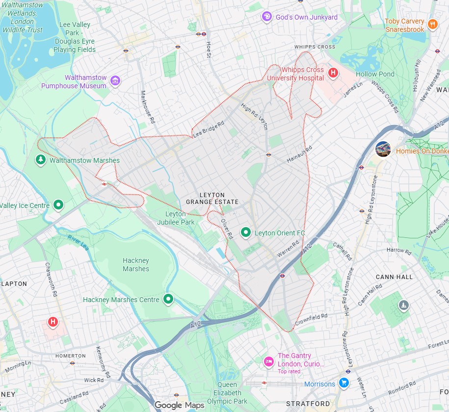Leyton map - gakusei karate